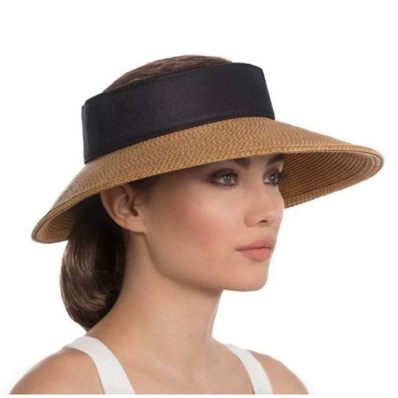 Eric Javits | Accessories | Eric Javits Tan And Black Straw Hat | Poshmark